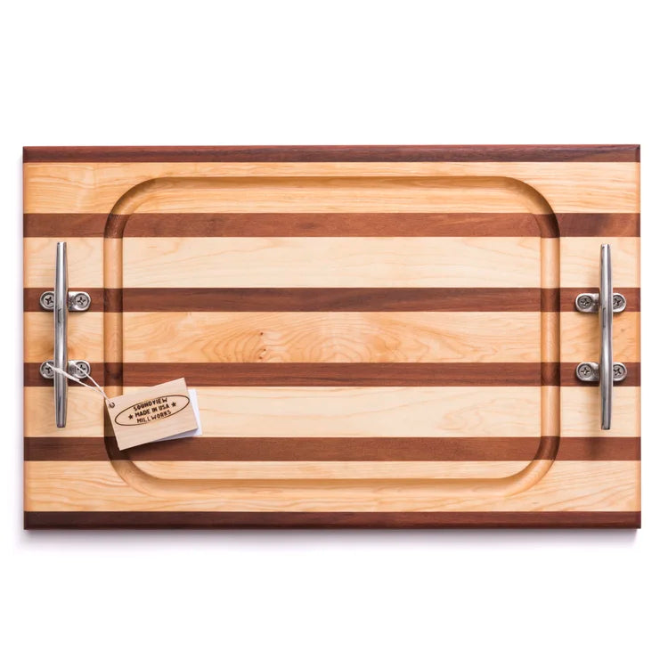 Nautical Cleat Steak Board Multi-Stripe